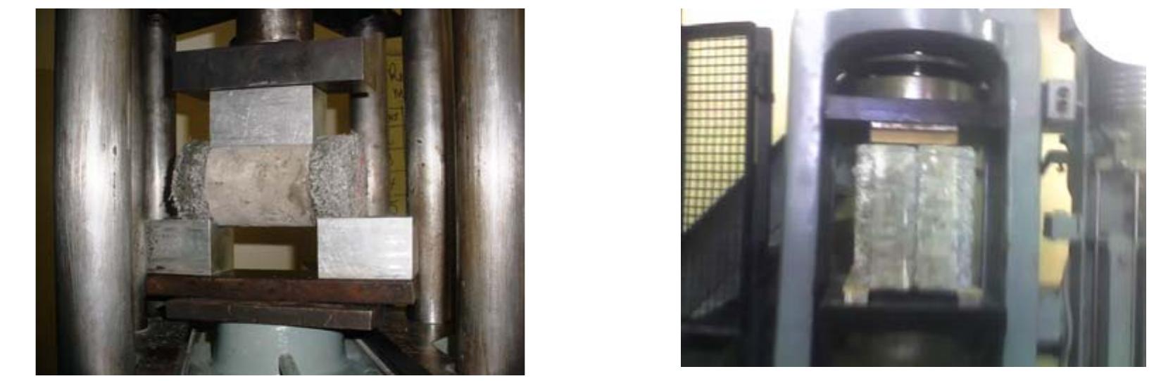 - static strength shear test using: (a) cylindrical specimen