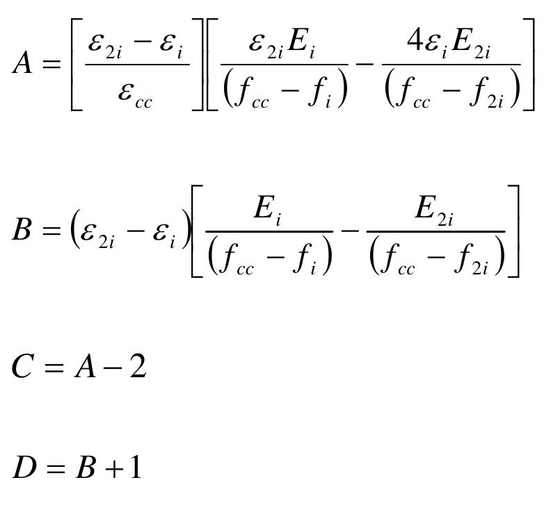 The four constants for the descending curve are where f; and