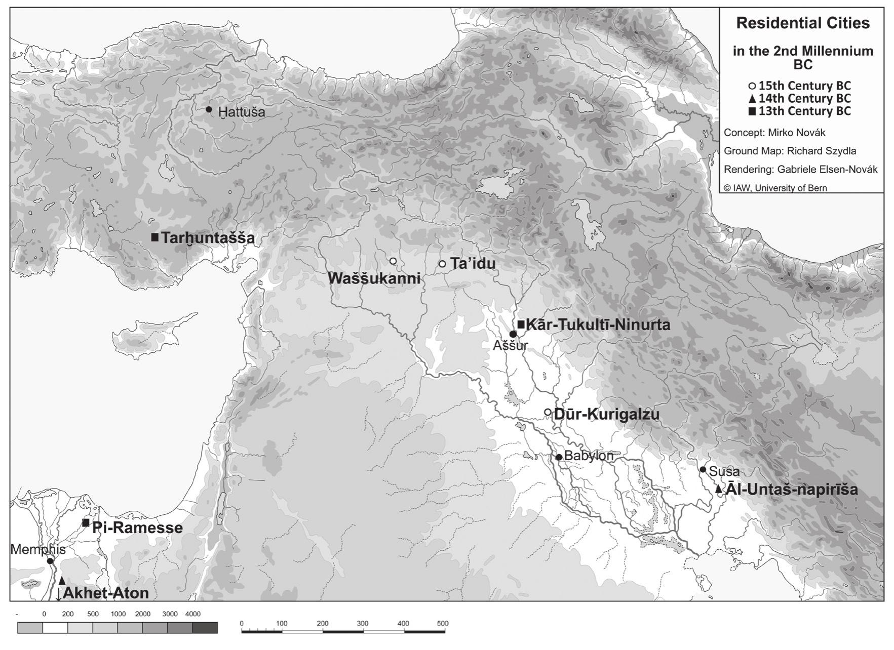2 map showing the late bronze age residential cities in the