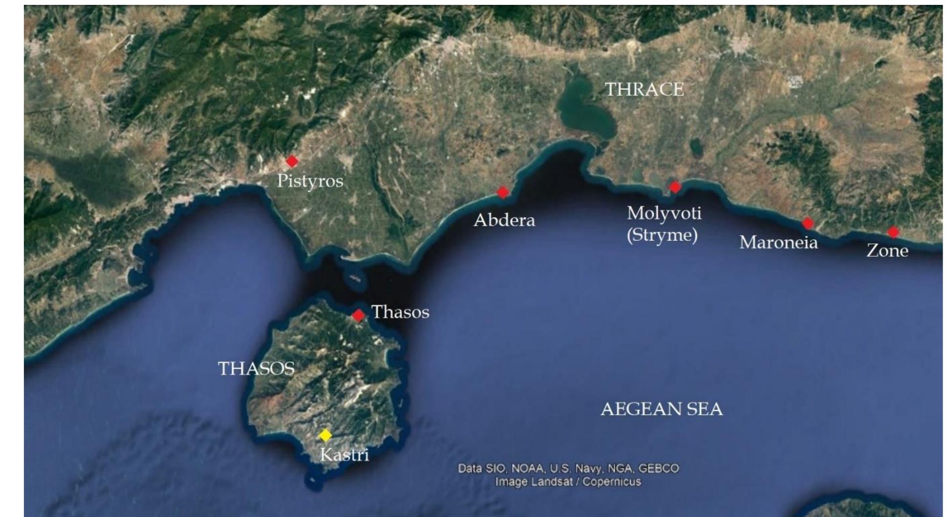 Map of aegean thrace showing the sites mentioned in the text