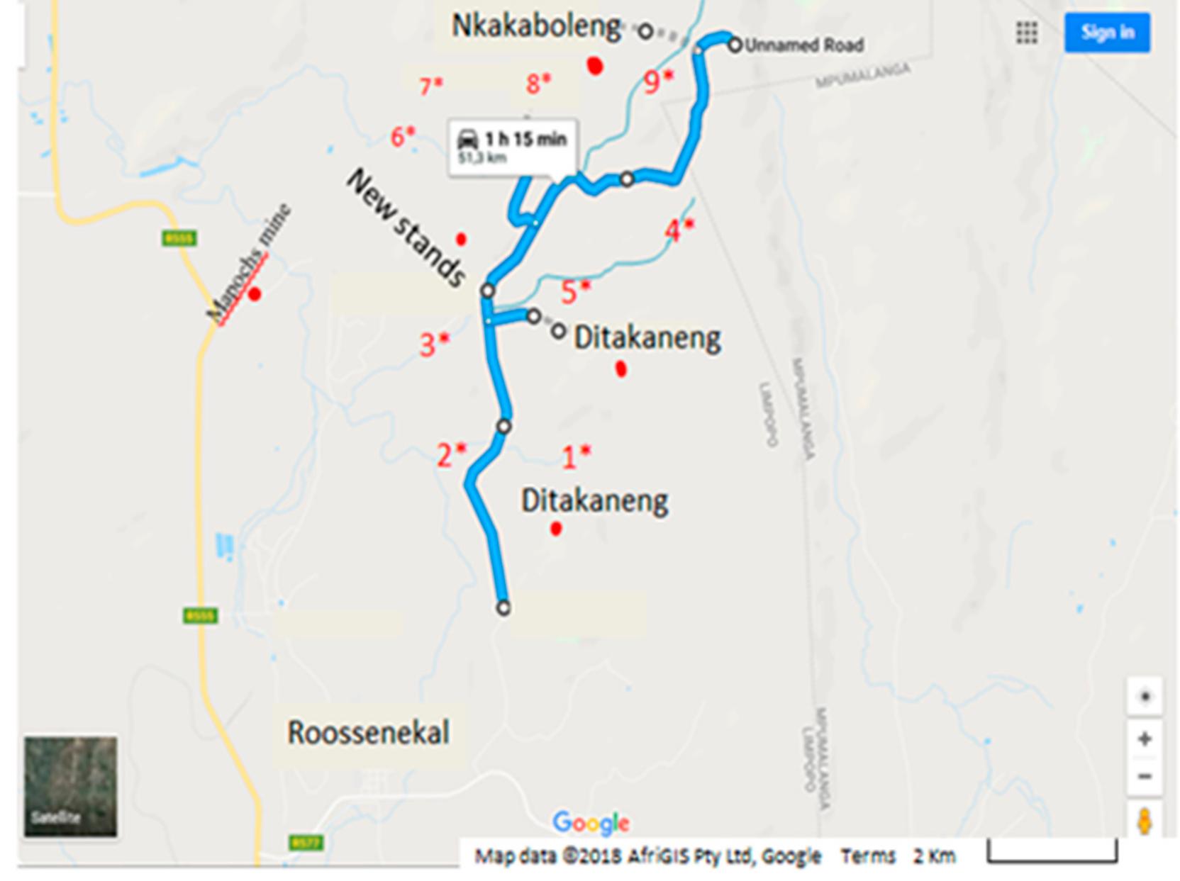 Map of makwane village showing all the sections and the