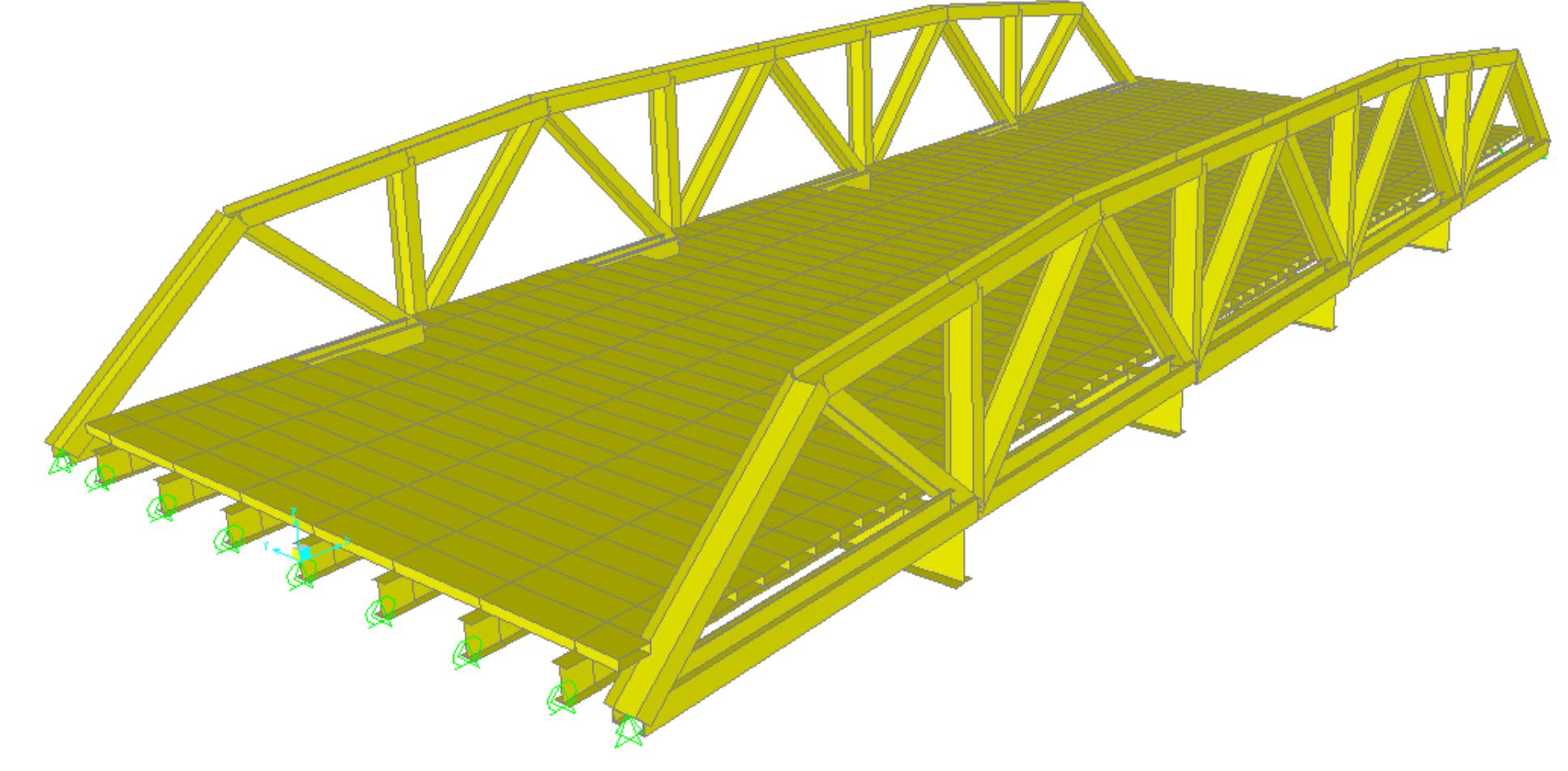 Floor beams were each connected to the trusses with moment