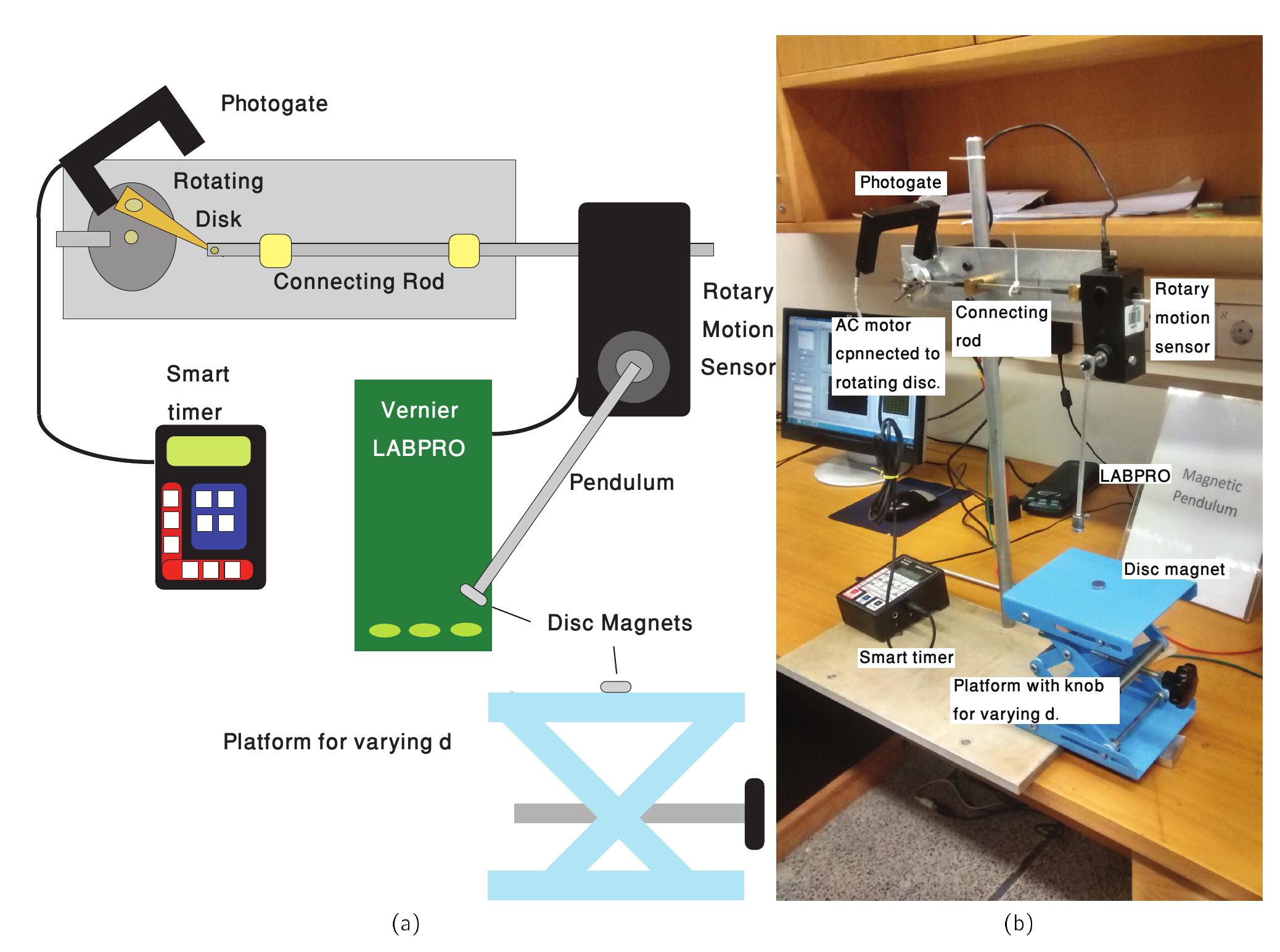 (a) a schematic illustration of the magnetic pendulum and