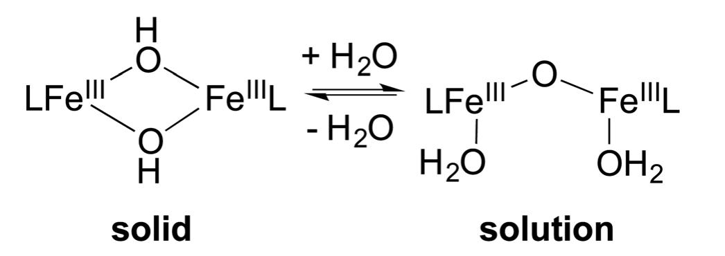 __ distinct structures of 2a in the solid state and in mecn