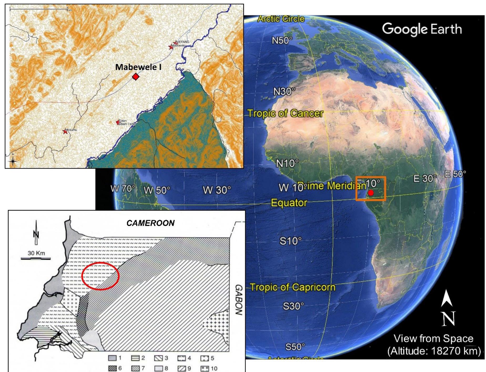Location of the equatorial guinea in africa. the red dot on