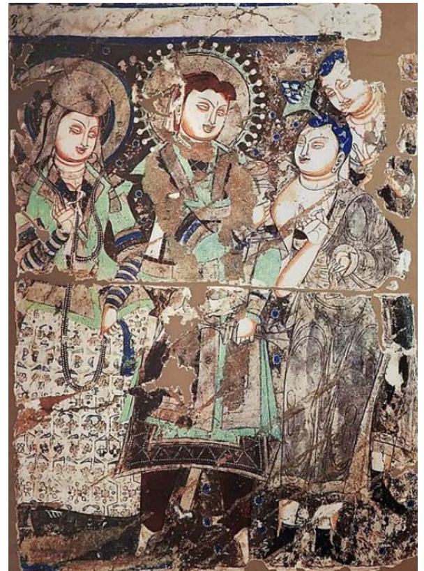 Prince tottika of kucha with his wife svayamprabha, and two