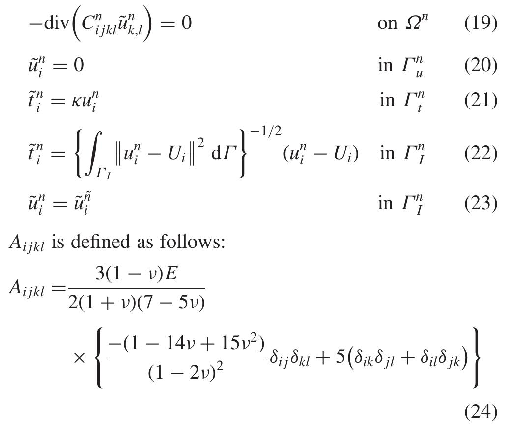 Where, e is young’s modulus, v is the poisson ratio and 4;;