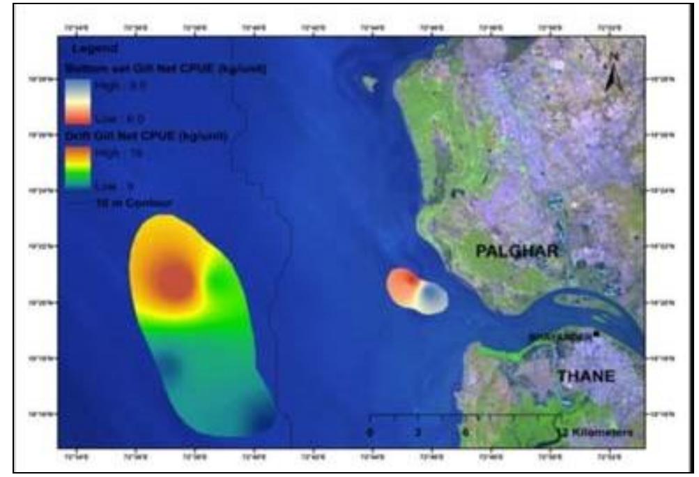 Thematic map of gill net cpue for march fig 3: thematic map