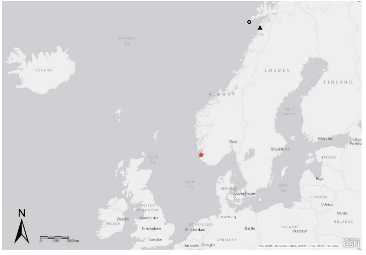 Map of northwestern europe showing the location of stavanger