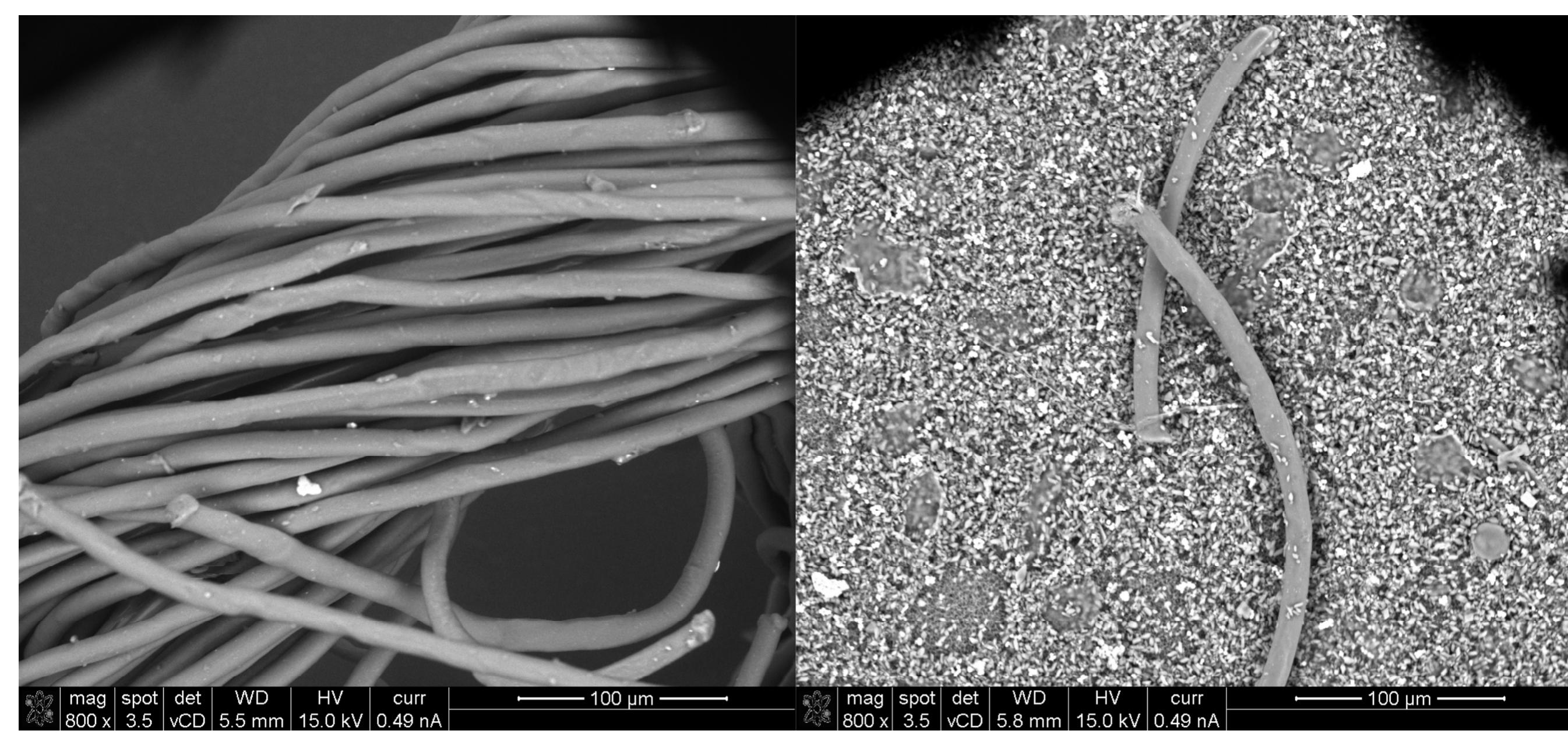 S4: sem images of textile yarn. fibers were imaged using a