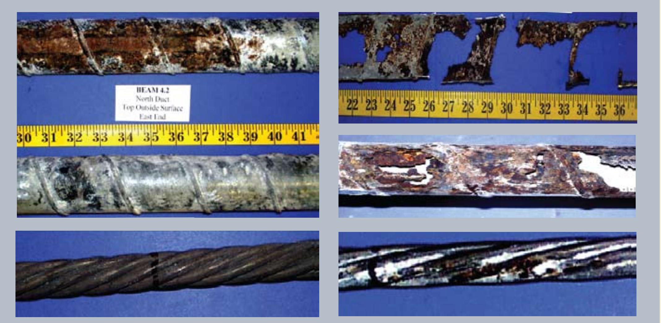 Pictured is corrosion in galvanized-steel duct in beams with