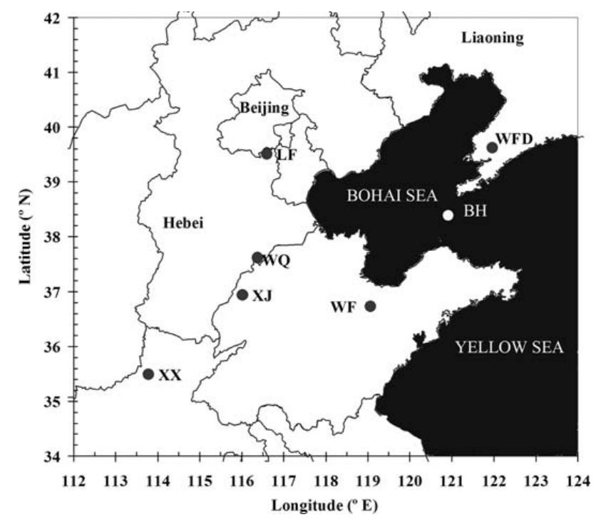 A map showing the location of light-traps (@) and radar site
