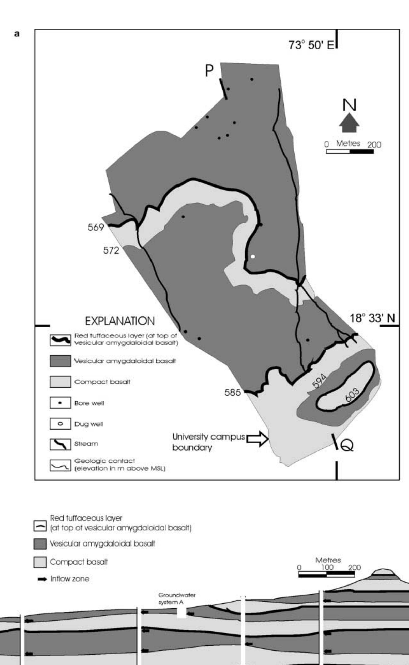 A geological map of the university of pune campus showing