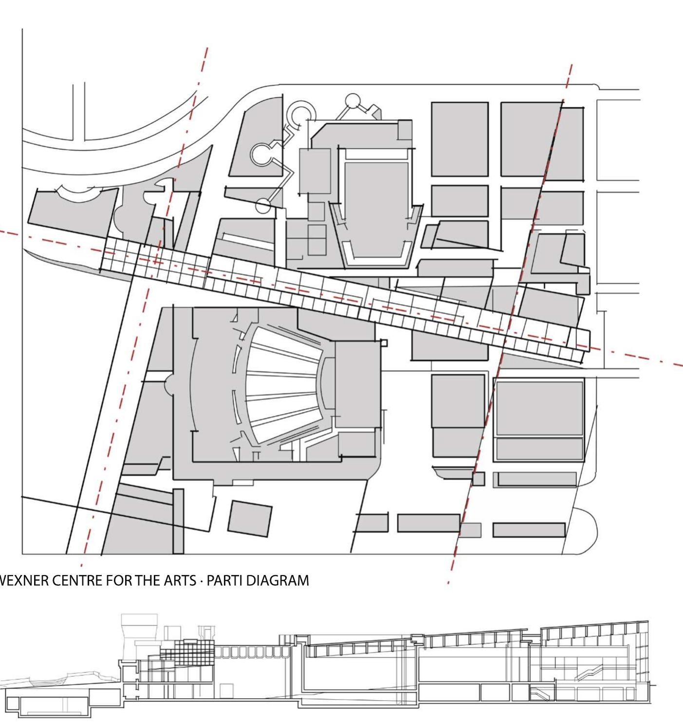 Osu campus plan c. 1998 (left) and organisation diagram and