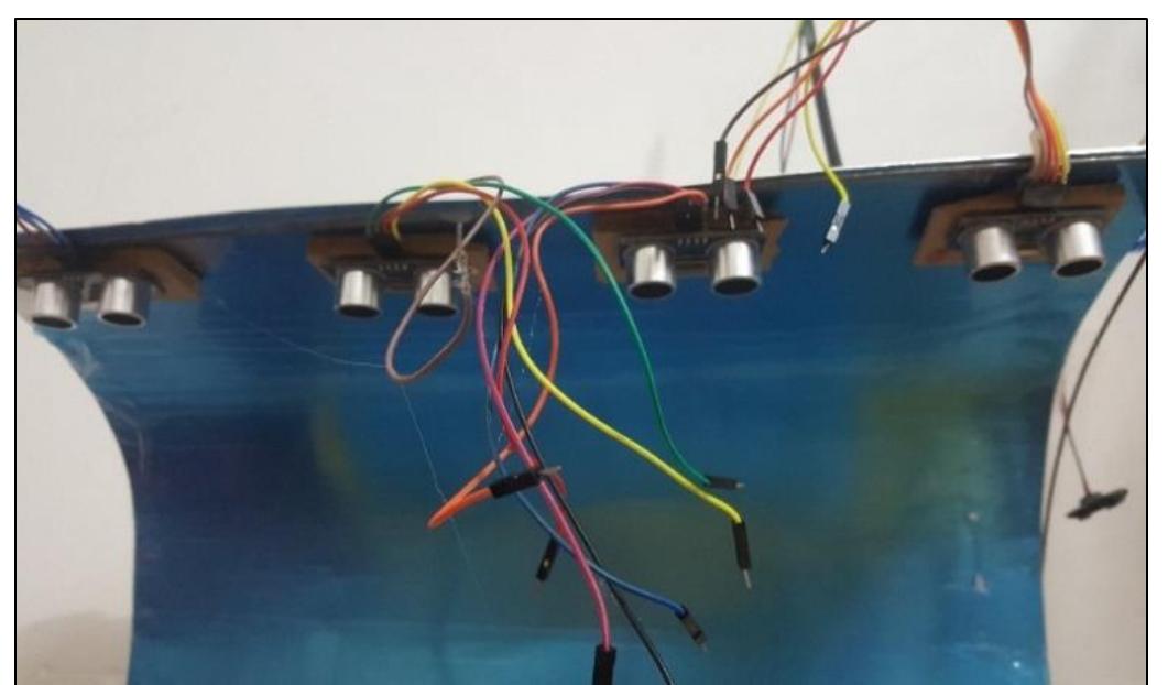 The locations of the ultrasonic sensors. sensors.