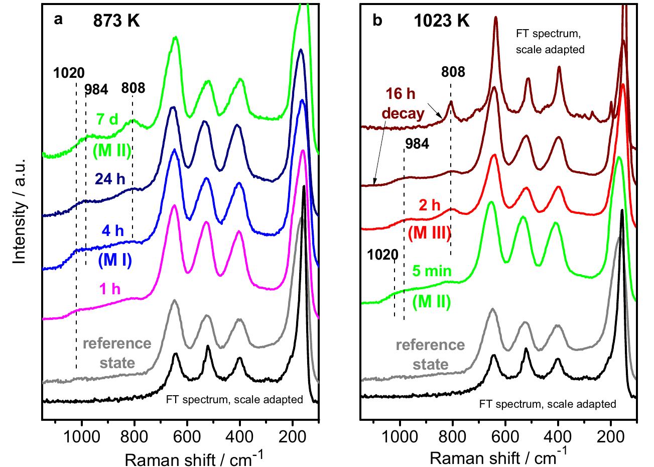 Laser raman spectra of v1.5wio after the reference