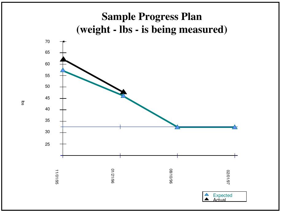 Sample progress plan shows a typical progress plan for the