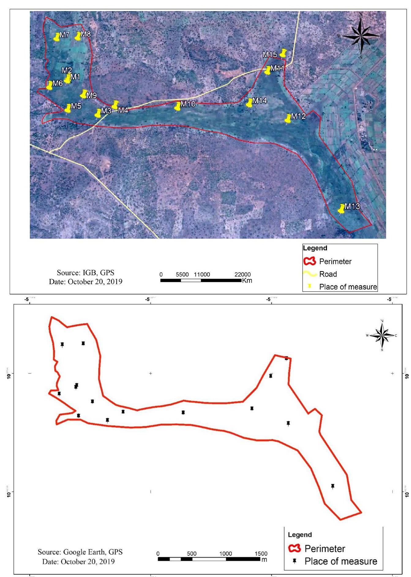 Map of the infiltration measurement points on the pic of