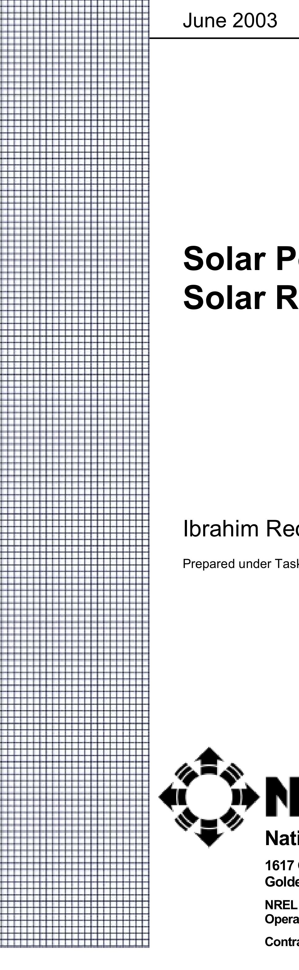 Figure 1 - Solar position algorithm for solar radiation