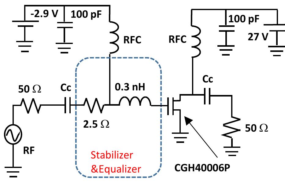 Configuration of stabilizer /equalizer circuit in pa