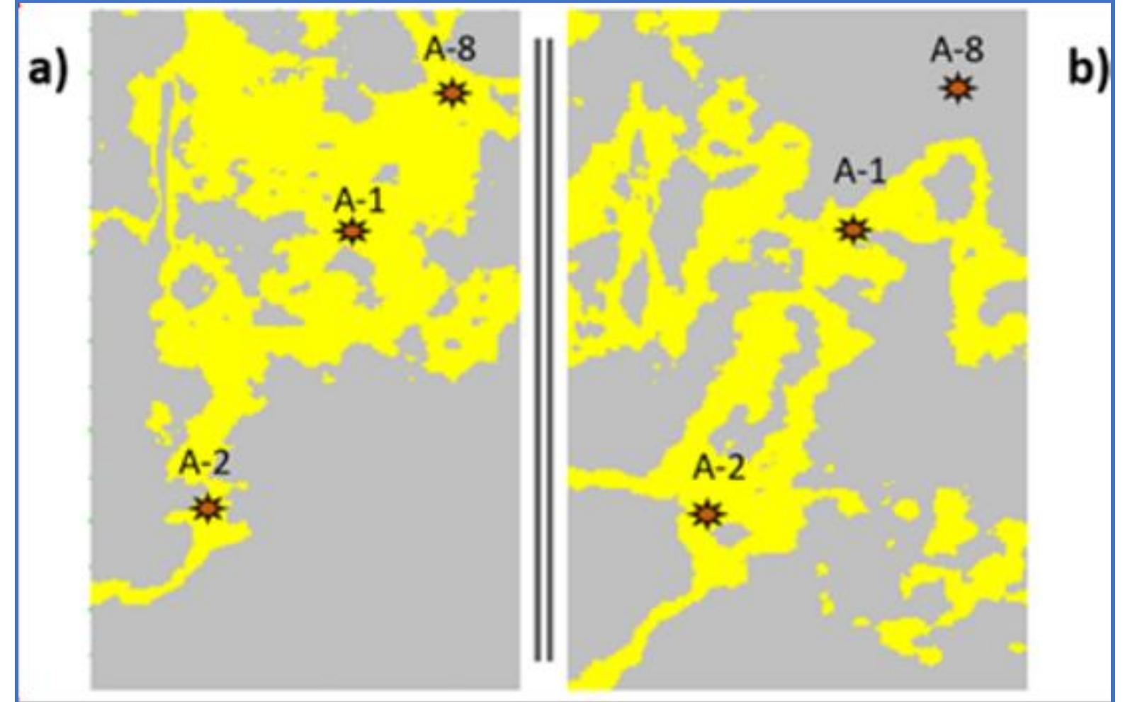 Sand and shale distribution maps of the middle of e9 at the