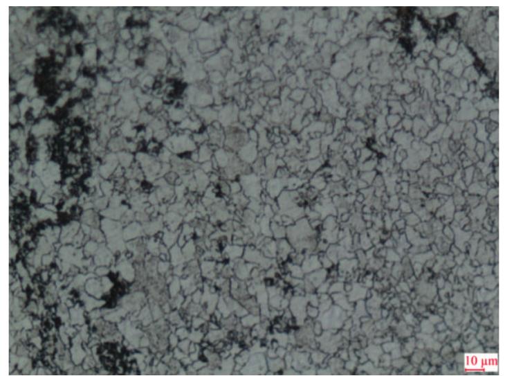 Microstructure of carbon steel api 5l x-70 under microscope.