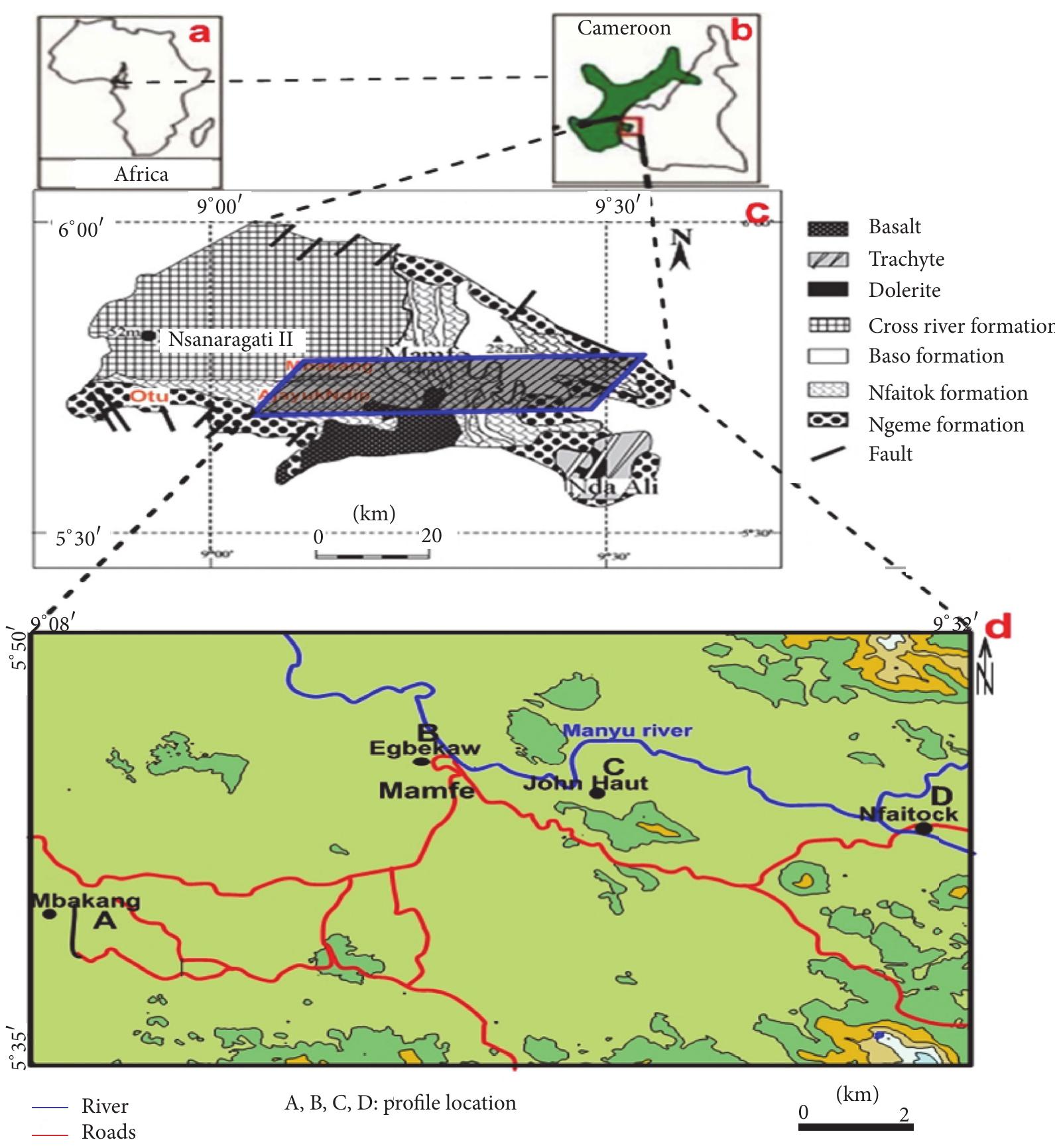 Ficure 1: (a) map of africa showing the location of