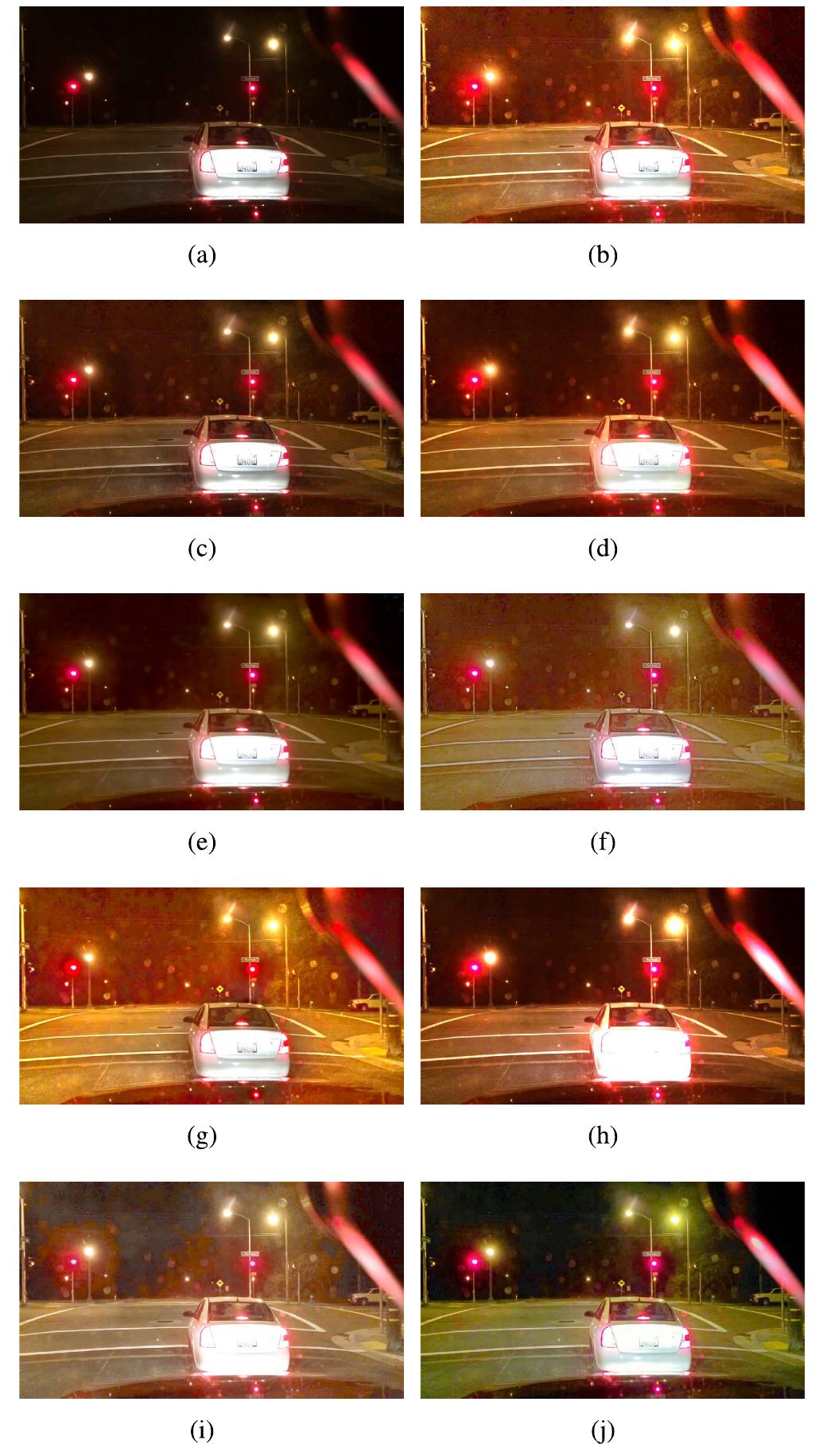 (a) sample original bdd image and its processed versions