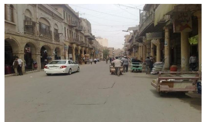 Al-rasheed street, and heritage buildings surrounding the