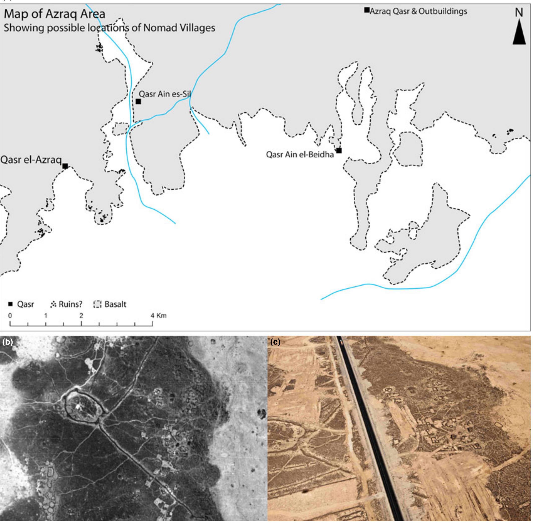 > a. a map of azraq area showing the locations of clusters