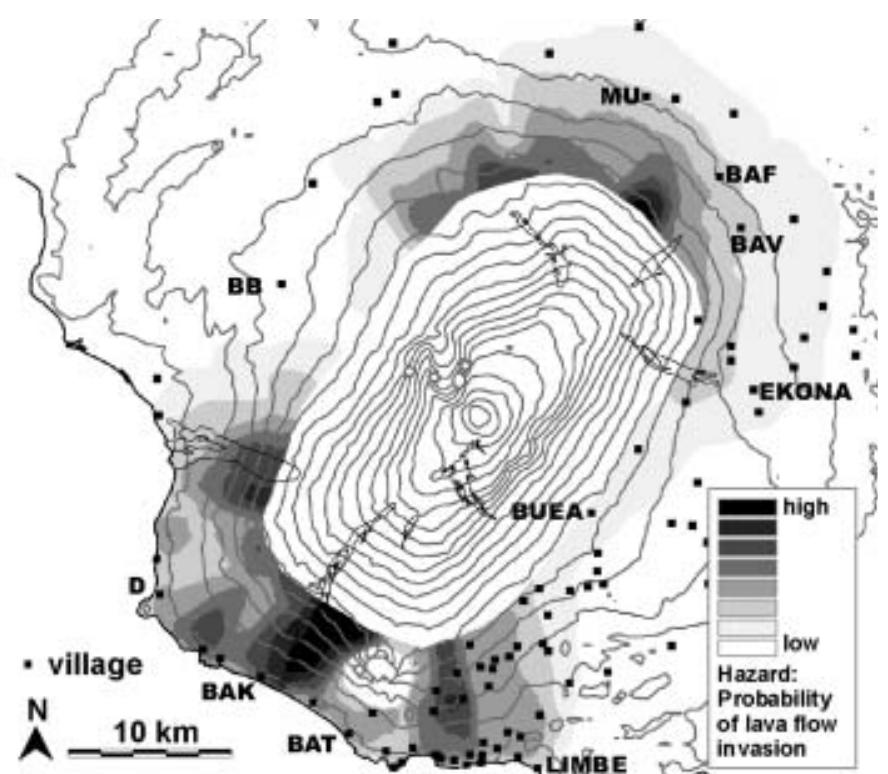 Preliminary lava flow hazard zonation map for the mc lower