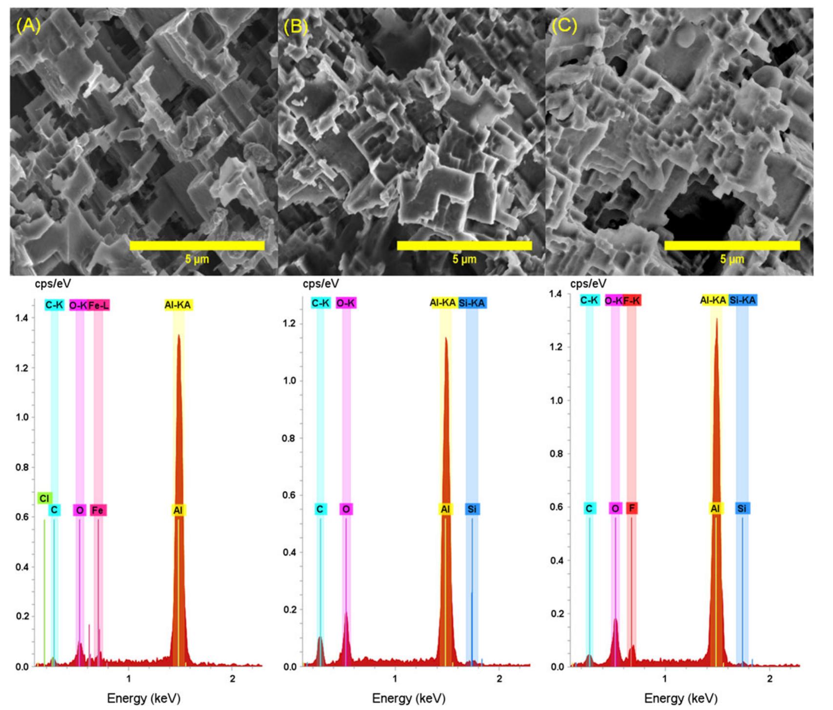 Sem images and corresponding eds spectra of the (a)