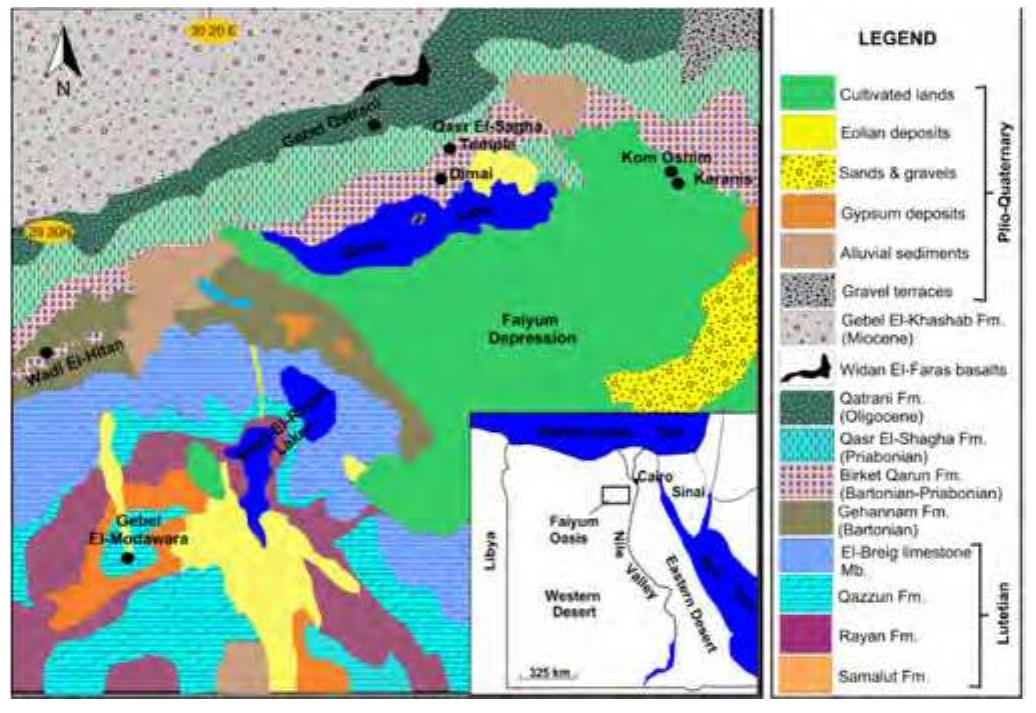 Geological map of the fayum oasis and its vicinities (based