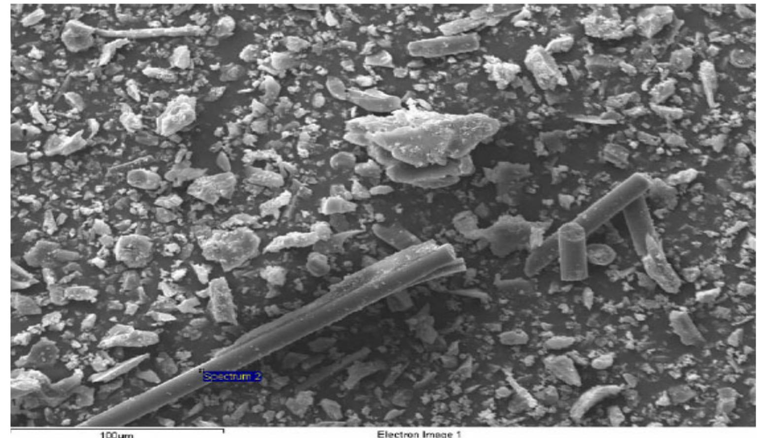 Scan electronic microscopy of plastic waste: used as per