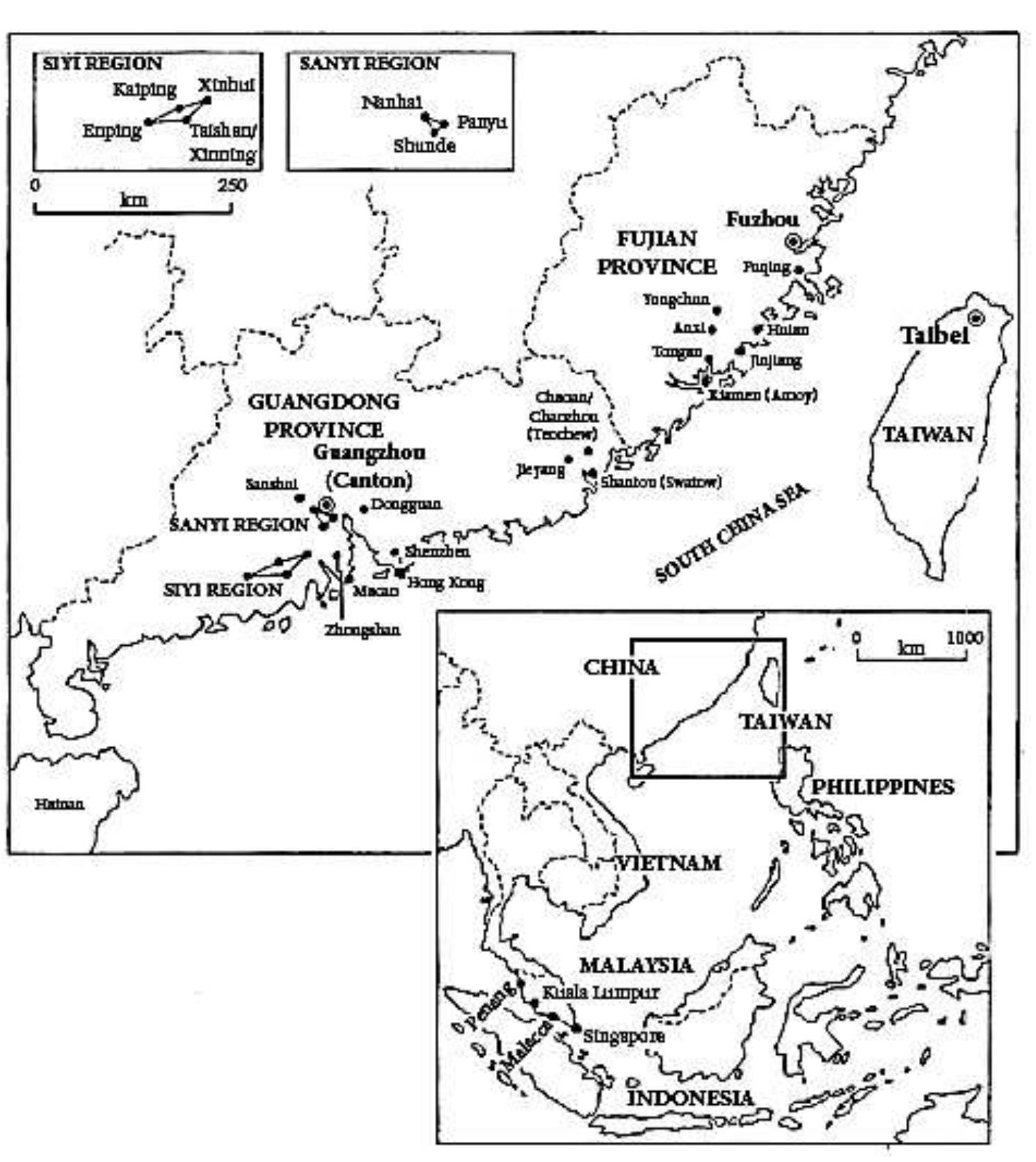 Map 1. regions of origin: indonesian and malayan overseas