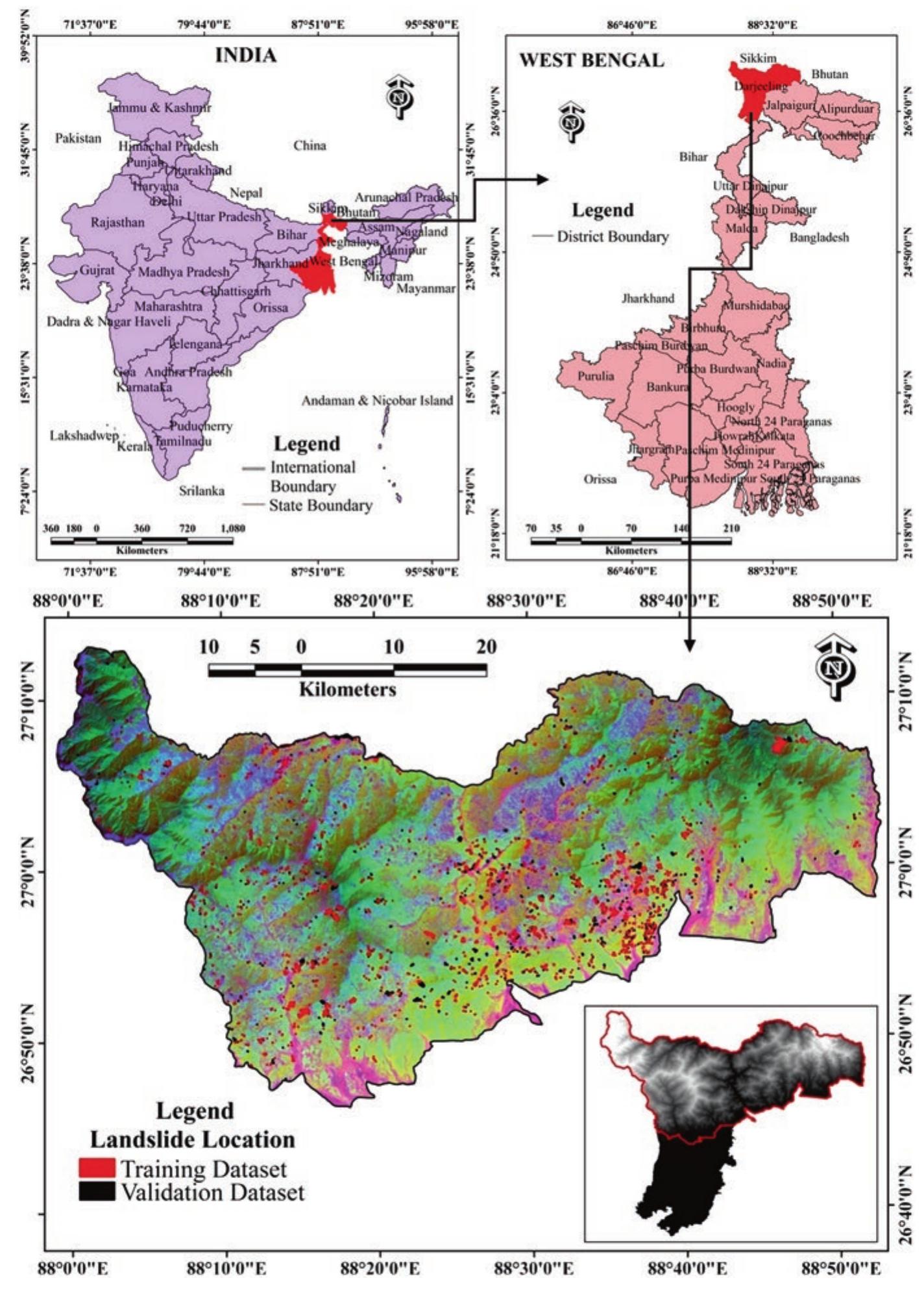 1 location map of darjeeling himalaya and distribution of