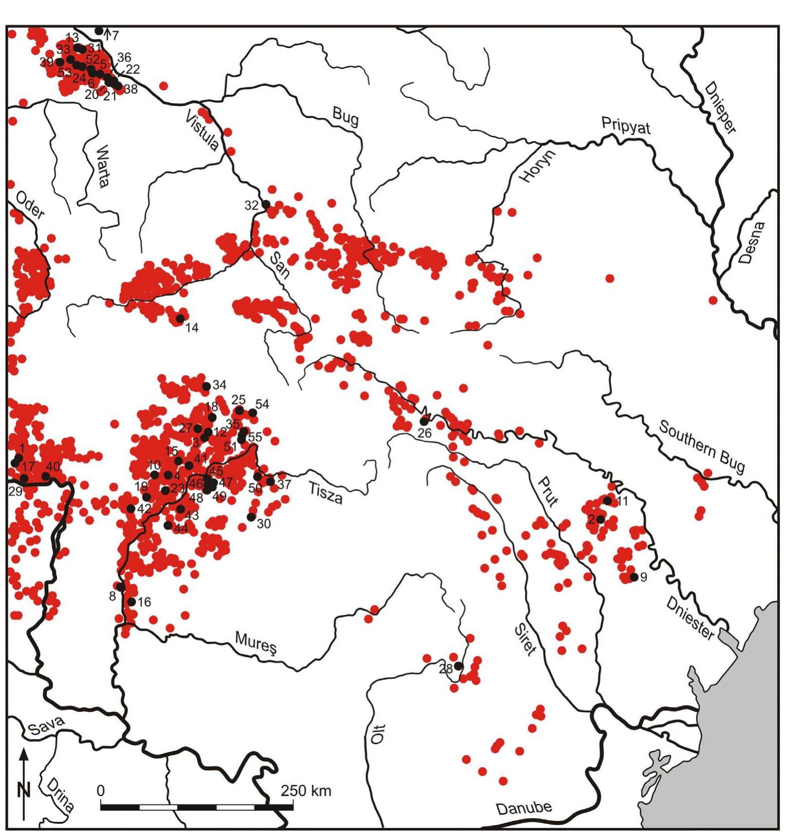 Dispersion of sieves in the eastern part of the
