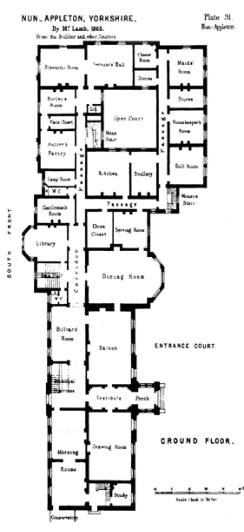 Ground floor plan of a large “gentleman's house.”