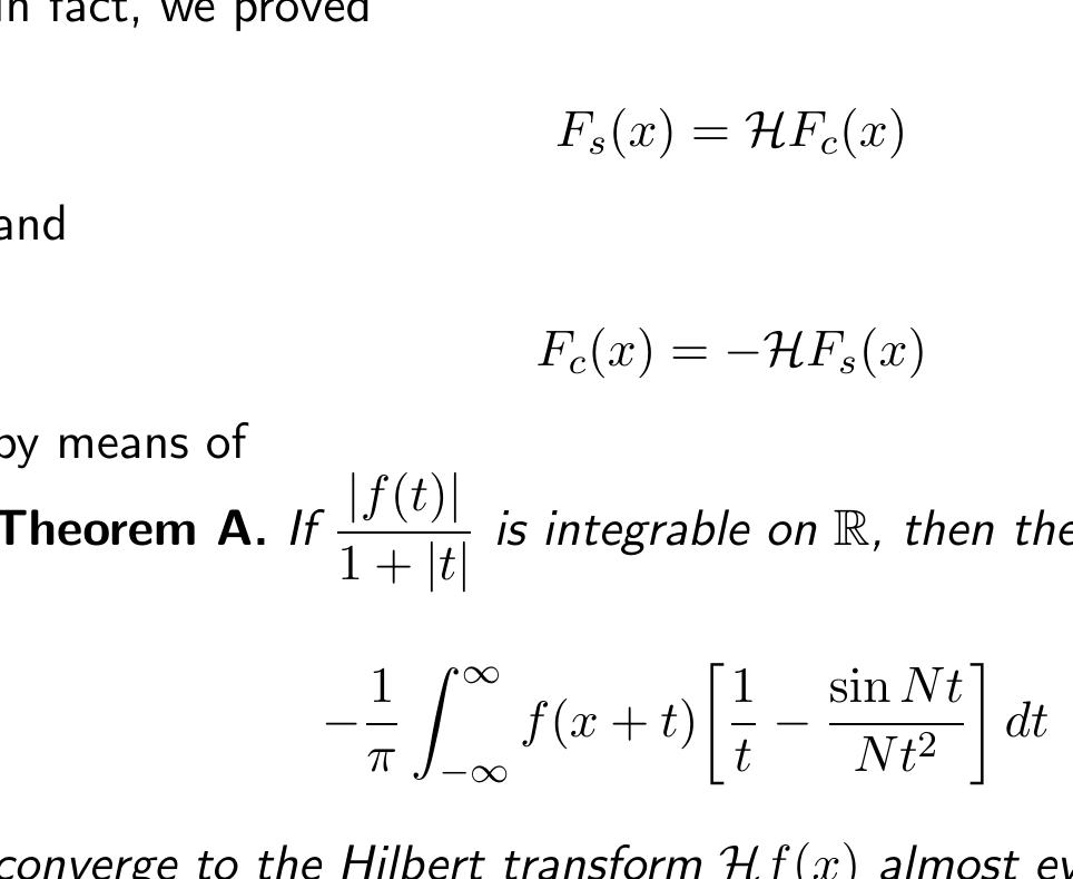 Figure 1 - Fourier transform versus Hilbert transform