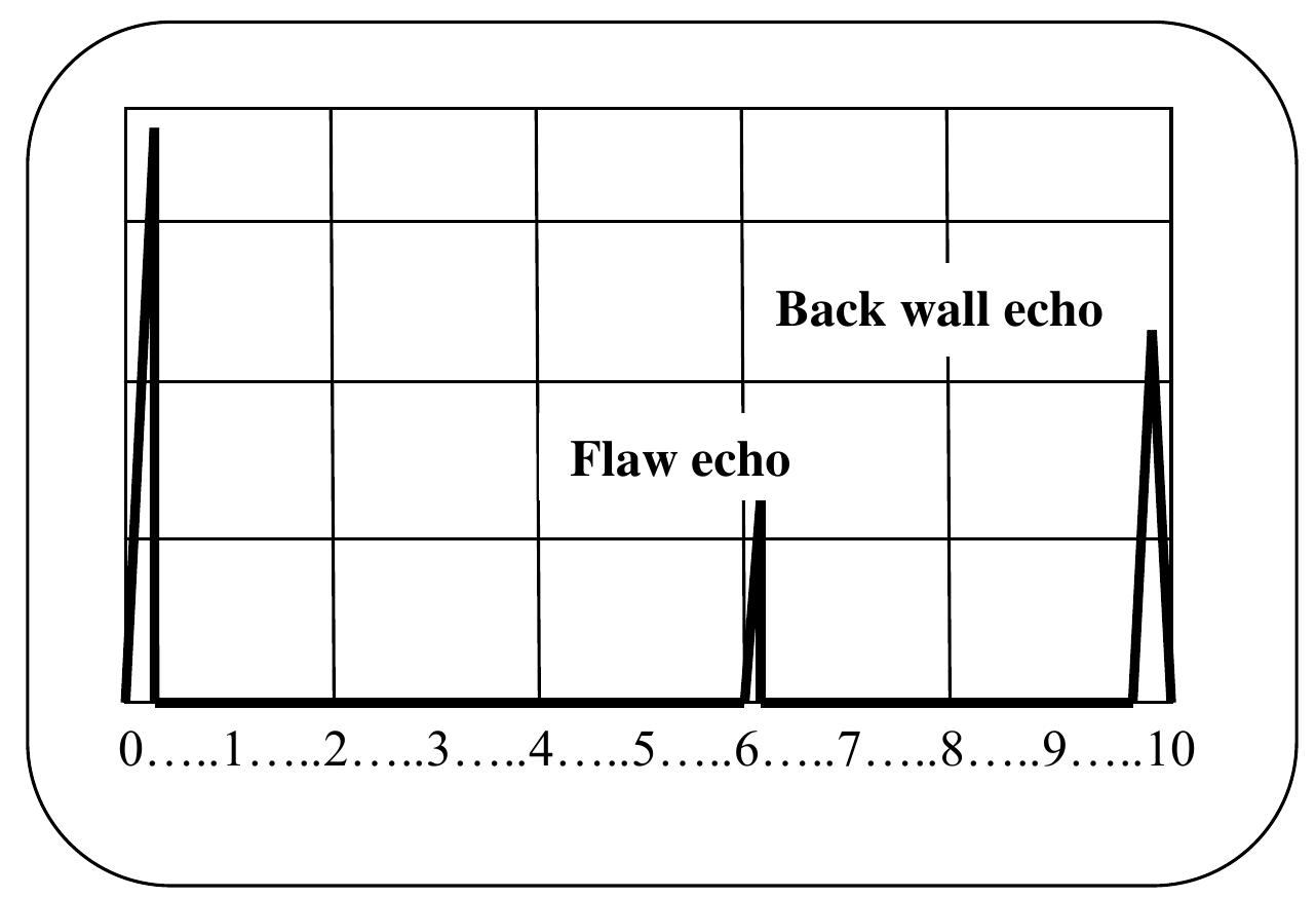 Schematic example of the display (known as a scan) of a ut