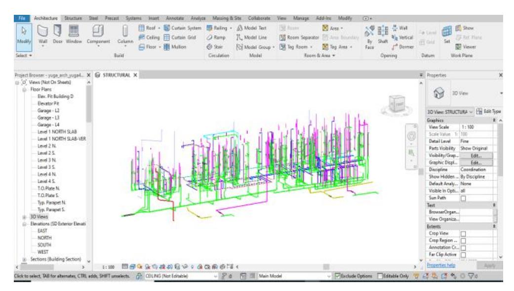 - revit structure 3d model fig. 5- revit plumbing model