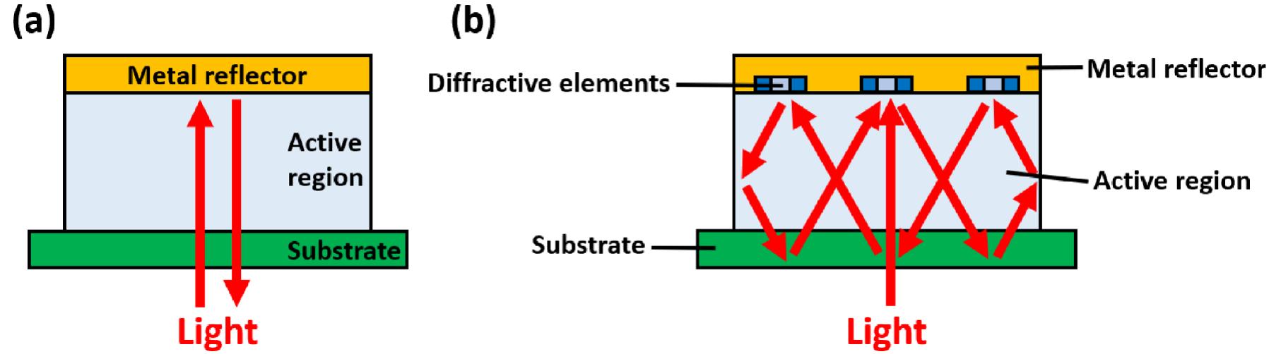 Schematic of (a) optical path in conventional detector