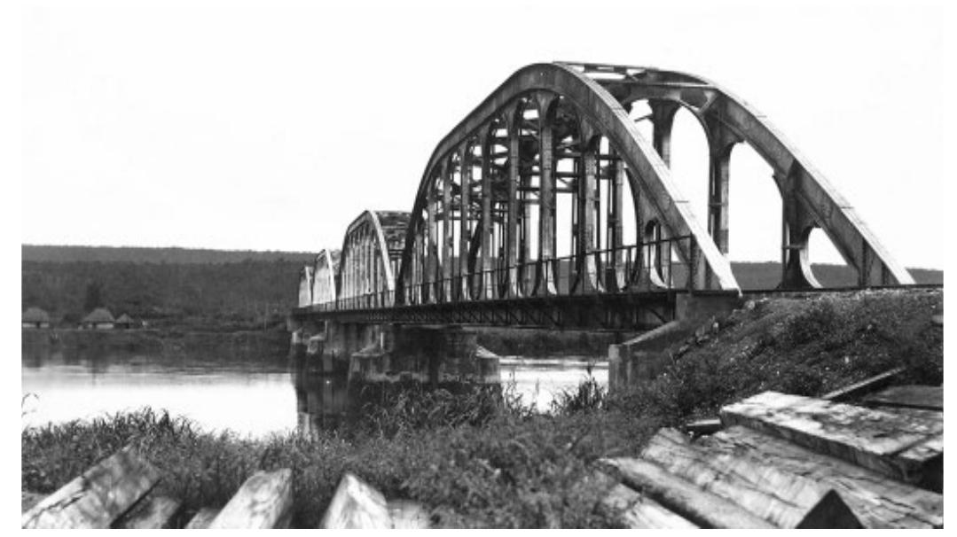 Bukama bridge over the river lualaba, katanga, congo