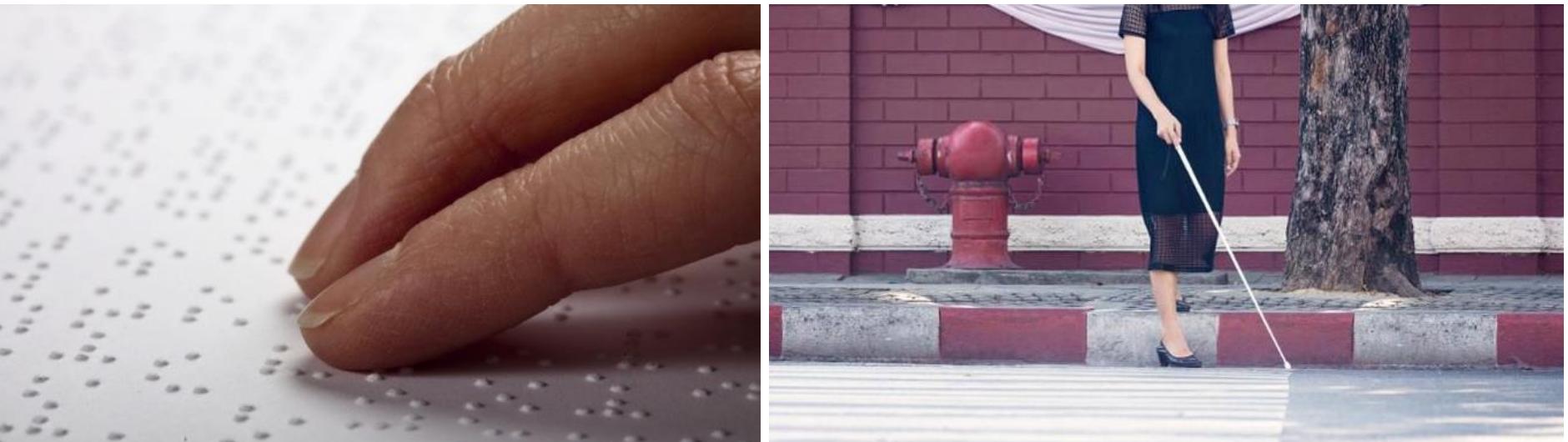 13 braille embossed tactile writing system for the blind. 14