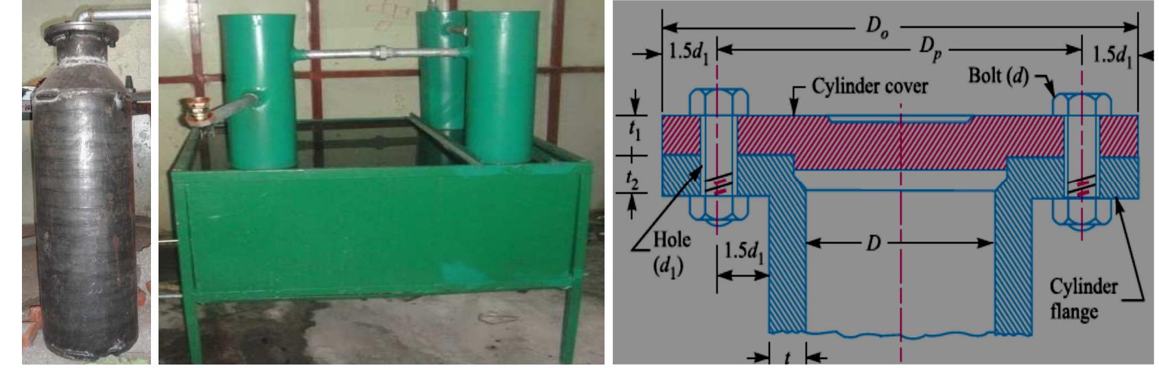 The design of the reactor, condenser and reactor cylinder