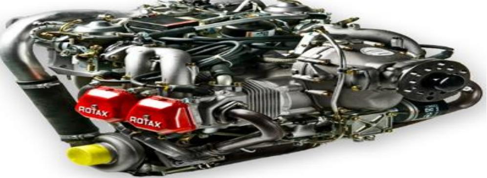 The aircraft engine is a 4-cylinder, 4-stroke