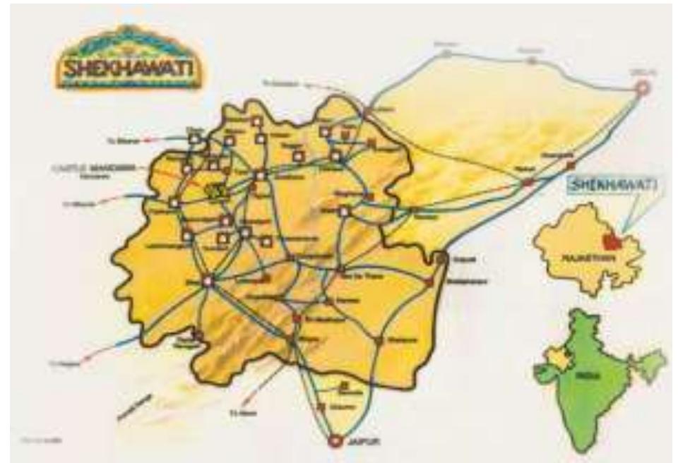 4 (a) map of shekhawati region, source: mandawasafaris.in