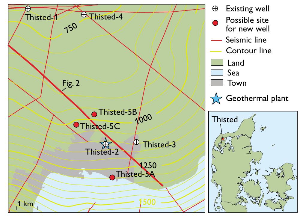 Depth structure map of near top gassum formation (contour