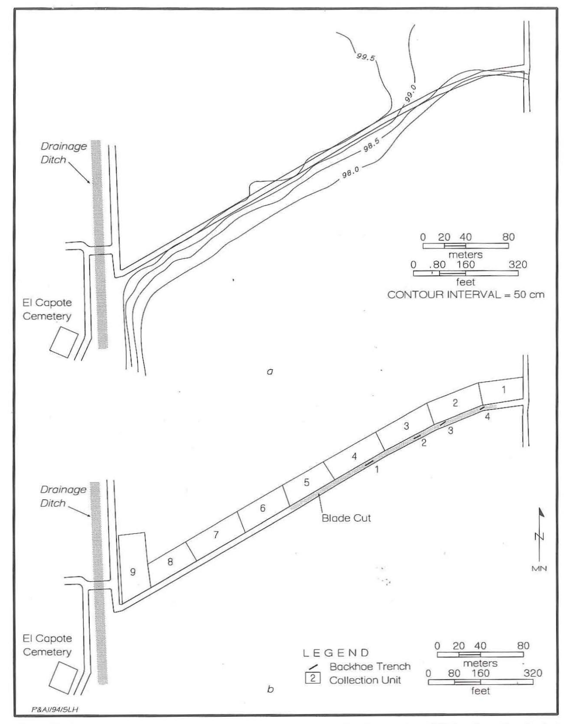 Site maps of historic component at 41hg158 showing (a)
