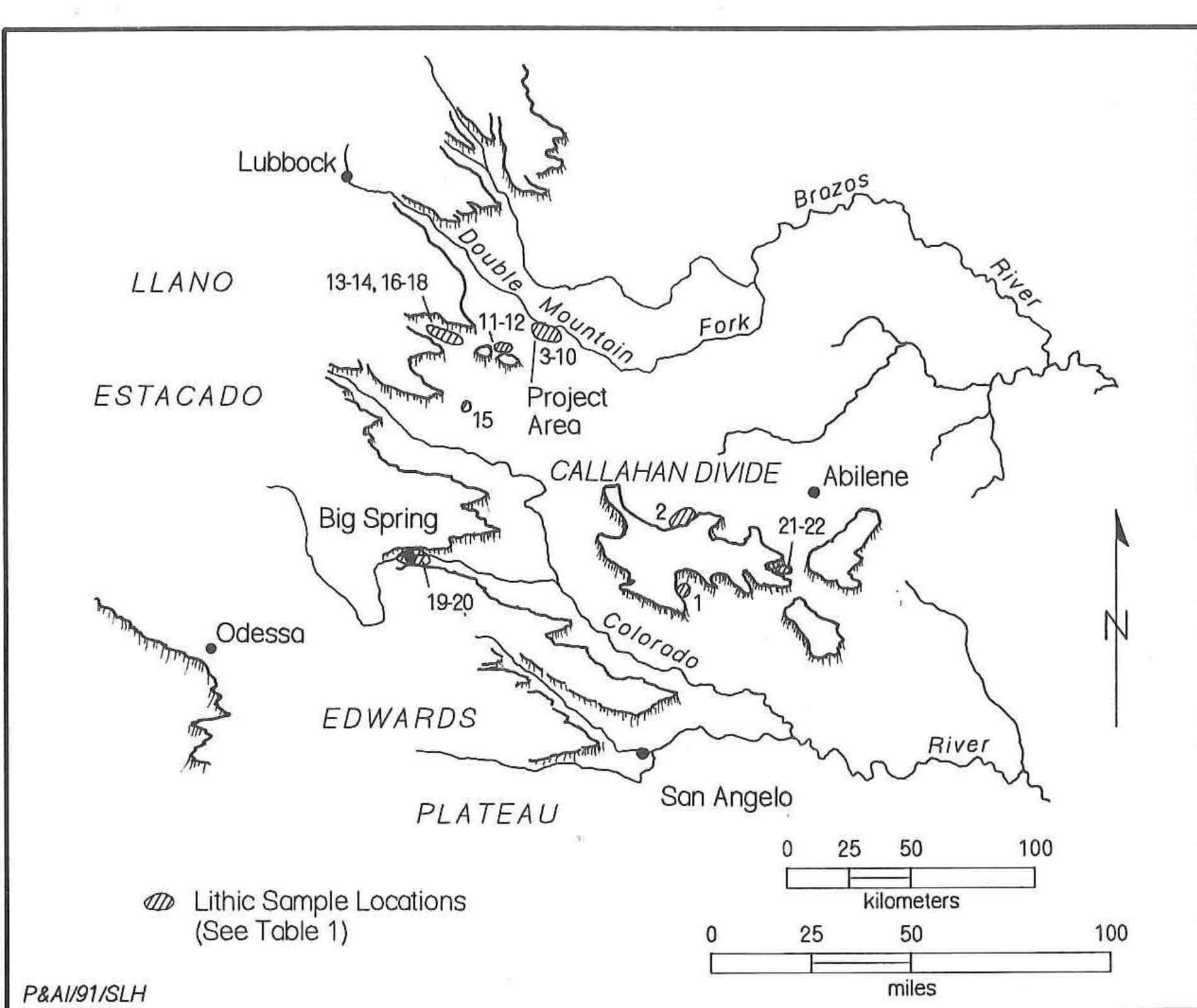 Map showing project area and locations of collection of
